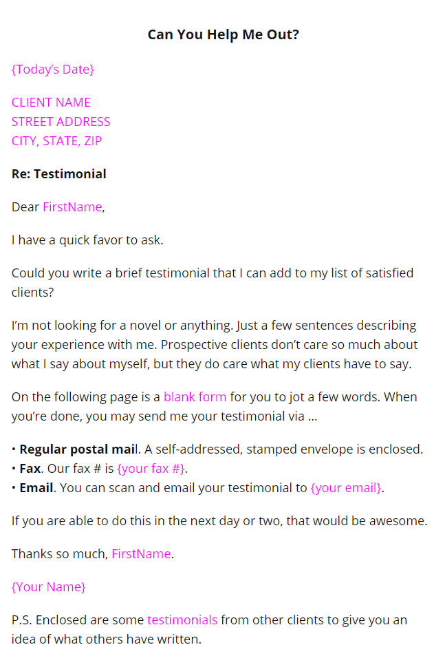 3 Best Examples Of Testimonial Request Letters That You Can Copy